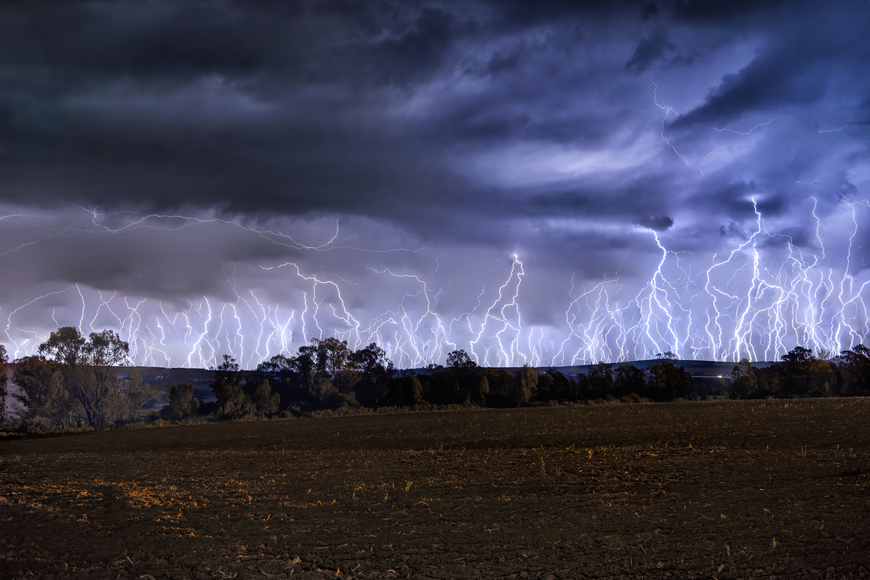 War of the Worlds | Dramatic Lightning Canvas Wall Art