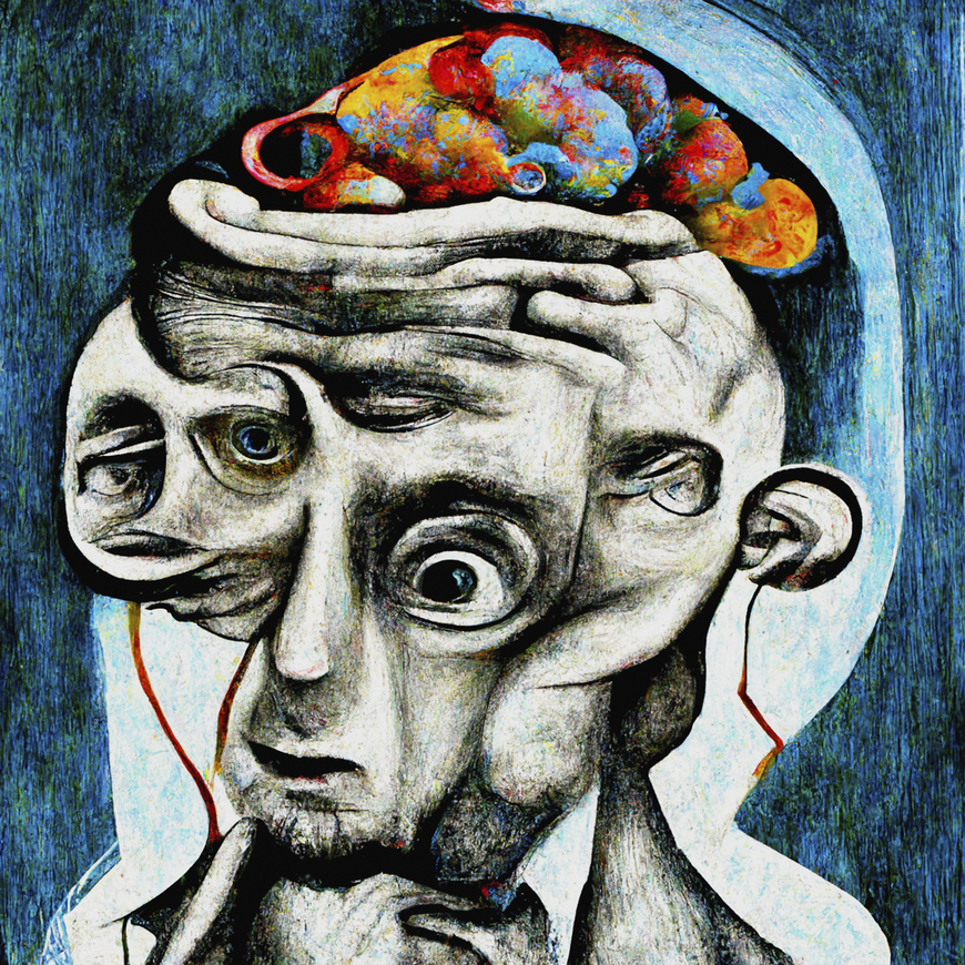 Distorted Mind • Wall Art • Mounted Canvas & Framed