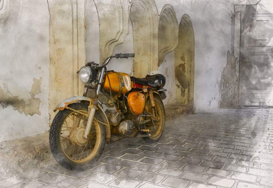 The Yellow Bike • Photographic Fine Art on Canvas / Framed