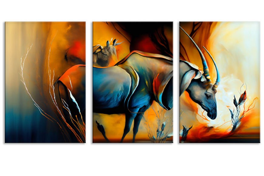 Abstract Africa • Wall Art South Africa • Triptych Canvas